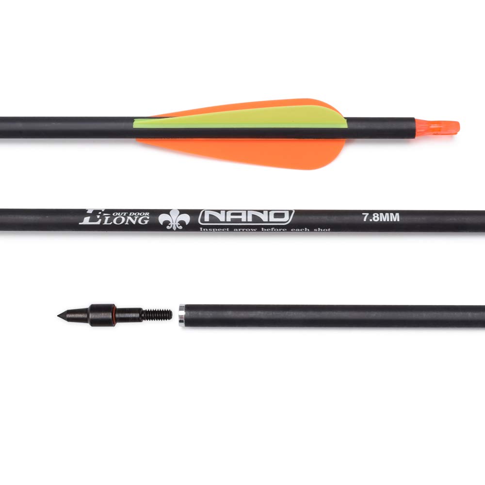 Carbon Arrow Hunting Arrows with 100 Grain Tip and Removable Tips for Archery Compound & Recurve & Traditional Bow Practice Shooting Targeting