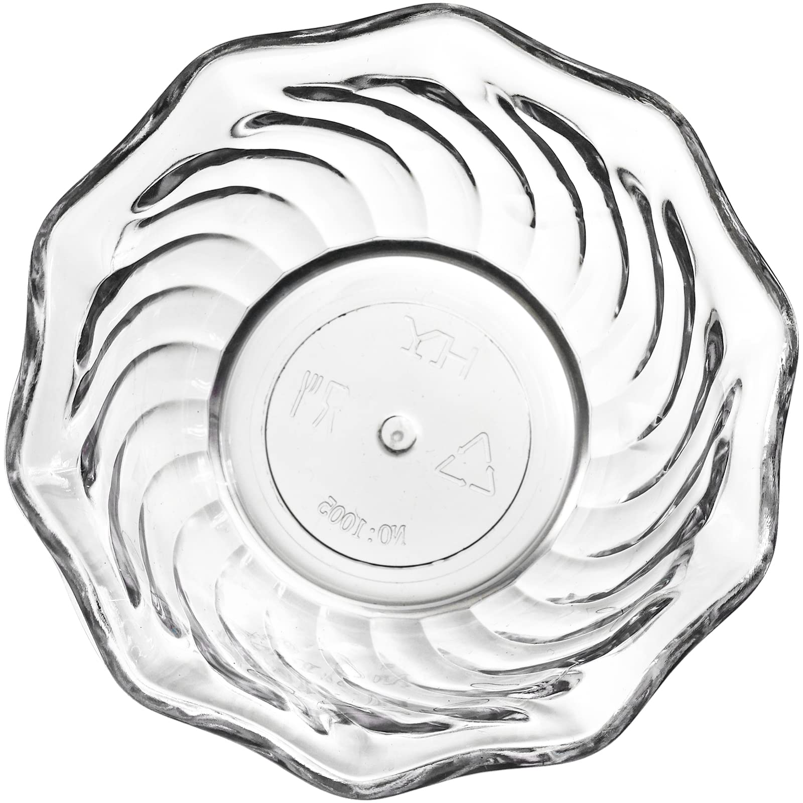 Elsjoy Set of 12 Plastic Dessert Bowls, 5.7 Oz Mini Appetizer Cup Clear Small Snack Bowls, Small Plastic Ice Cream Bowls for Candy, Nut, Fruits, Flower Shape