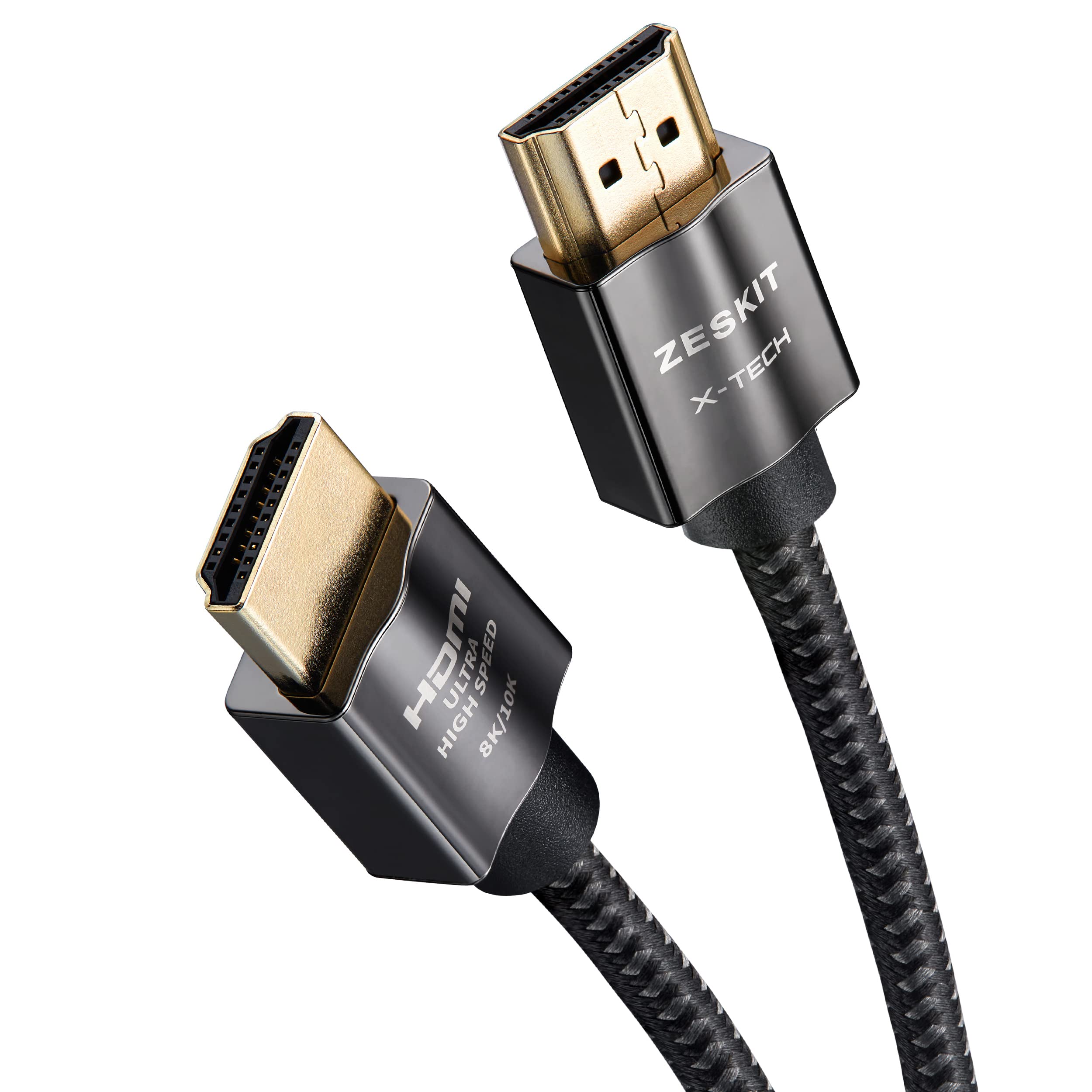 Zeskit X-Tech 48Gbps Ultra High Speed HDMI Cable 6.5ft, 8K60 4K120 144Hz eARC HDR HDCP 2.2 2.3 Compatible with Dolby Vision Apple TV 4K Roku Sony LG Samsung Xbox Series X RTX 3080 PS4 PS5