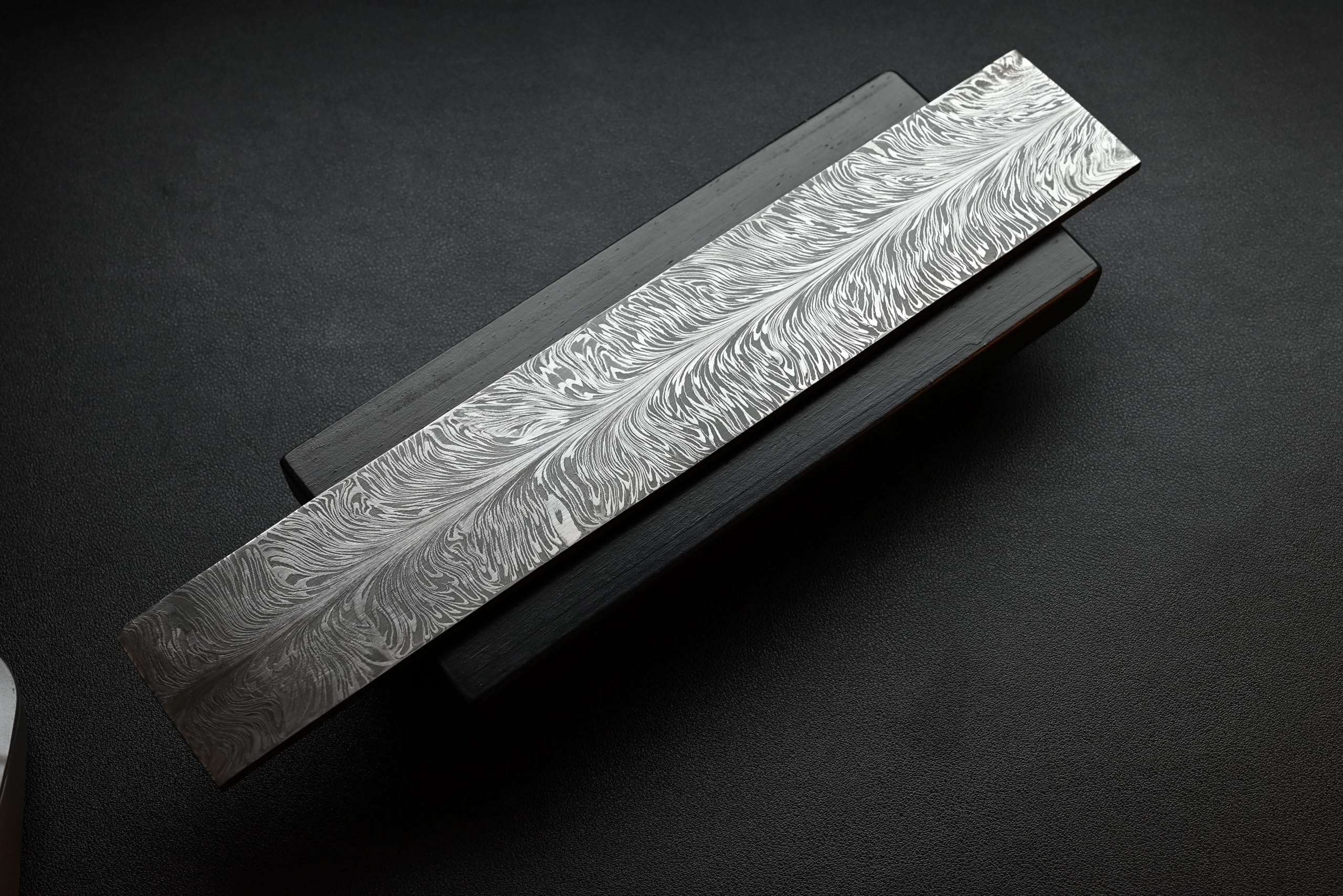 Forged Factory Damascus Steel Billet for Knife Making, Snake Pattern, 12 inches