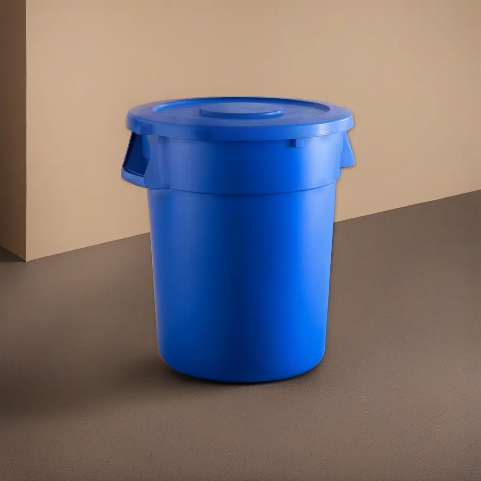 KTLT 32 Gallon Yellow Round Commercial Trash Can with Lid, Ingredient Bin, Wastebasket for Restaurant/Kitchen/School/Garage