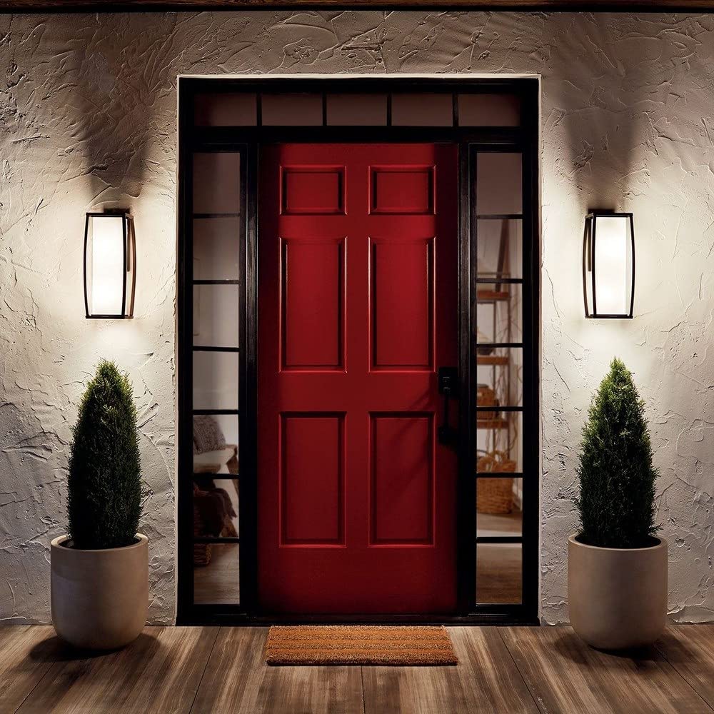 Kichler Bowen 18" 2 Light Outdoor Wall Light with Satin Etched Cased Opal Glass in Architectural Bronze