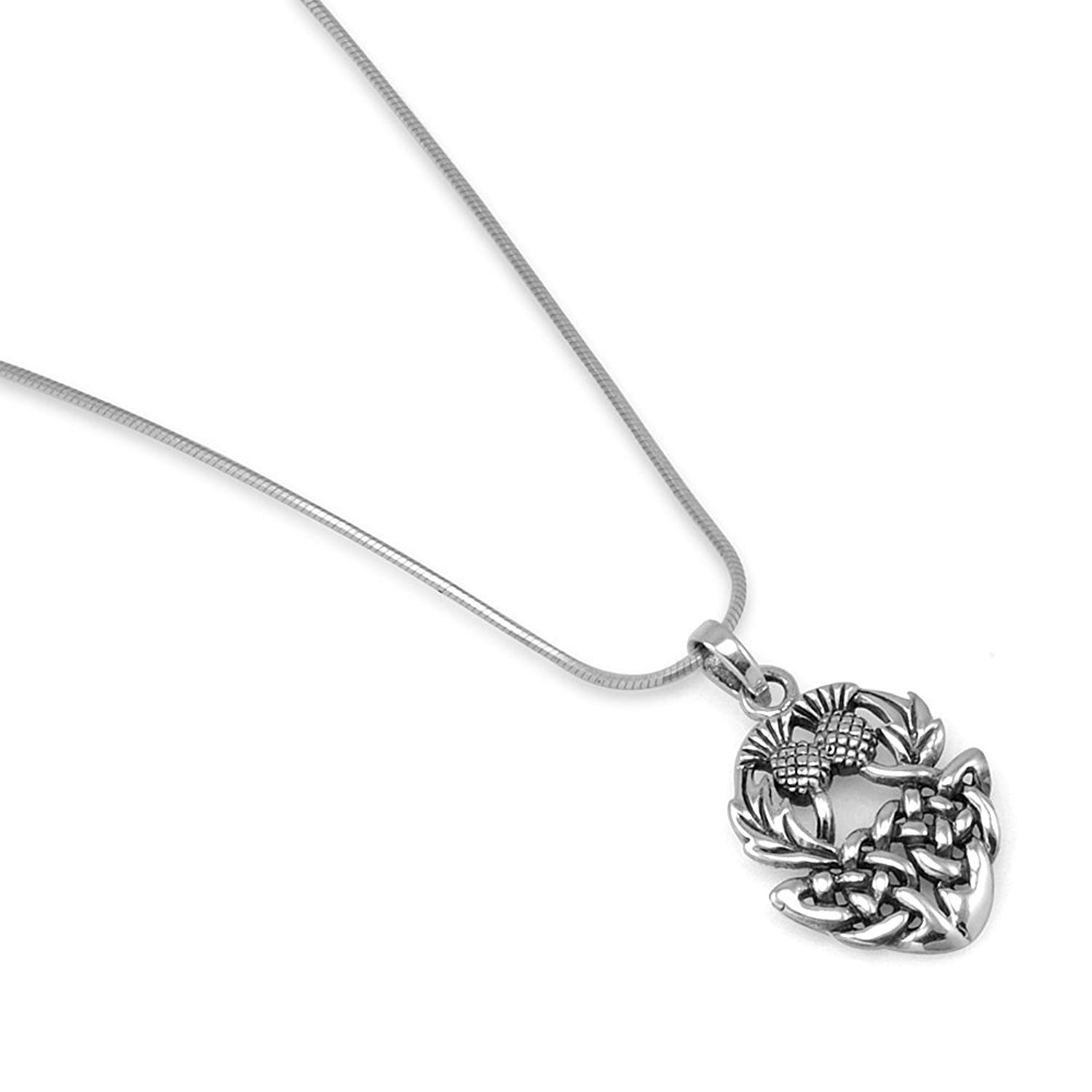 COMAT CRAFT Beautiful Scottish Thistly Cirsium Flower Scotland National Symbol Necklace 18"