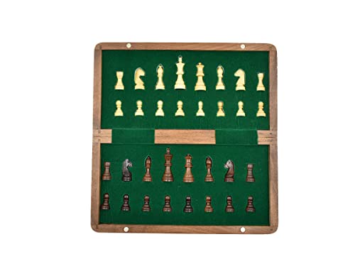 STORE INDYA Handmade Premium Wooden Magnetic Folding Chess Board Set with Storage Box -12 Inch| Travel Chess Board Game |Tournament Chess Set| Strategy Educational Board Games for Kids Adults Teens