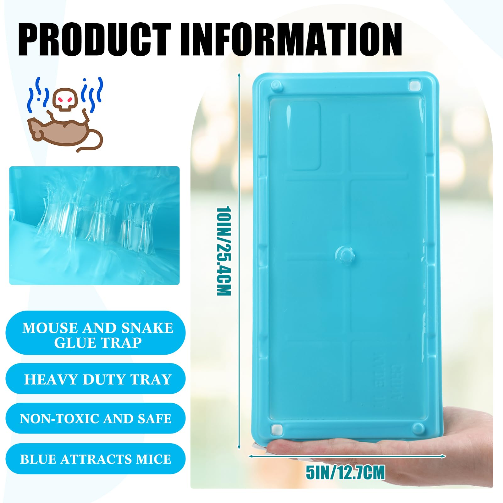 Kittmip 28 Pcs Glue Mouse Traps Mouse and Insect Glue Traps Plastic Mouse Sticky Traps for Mice Rats Snake Lizard Insect Spider for Indoor Home Warehouse Courtyard Kitchen (Blue)