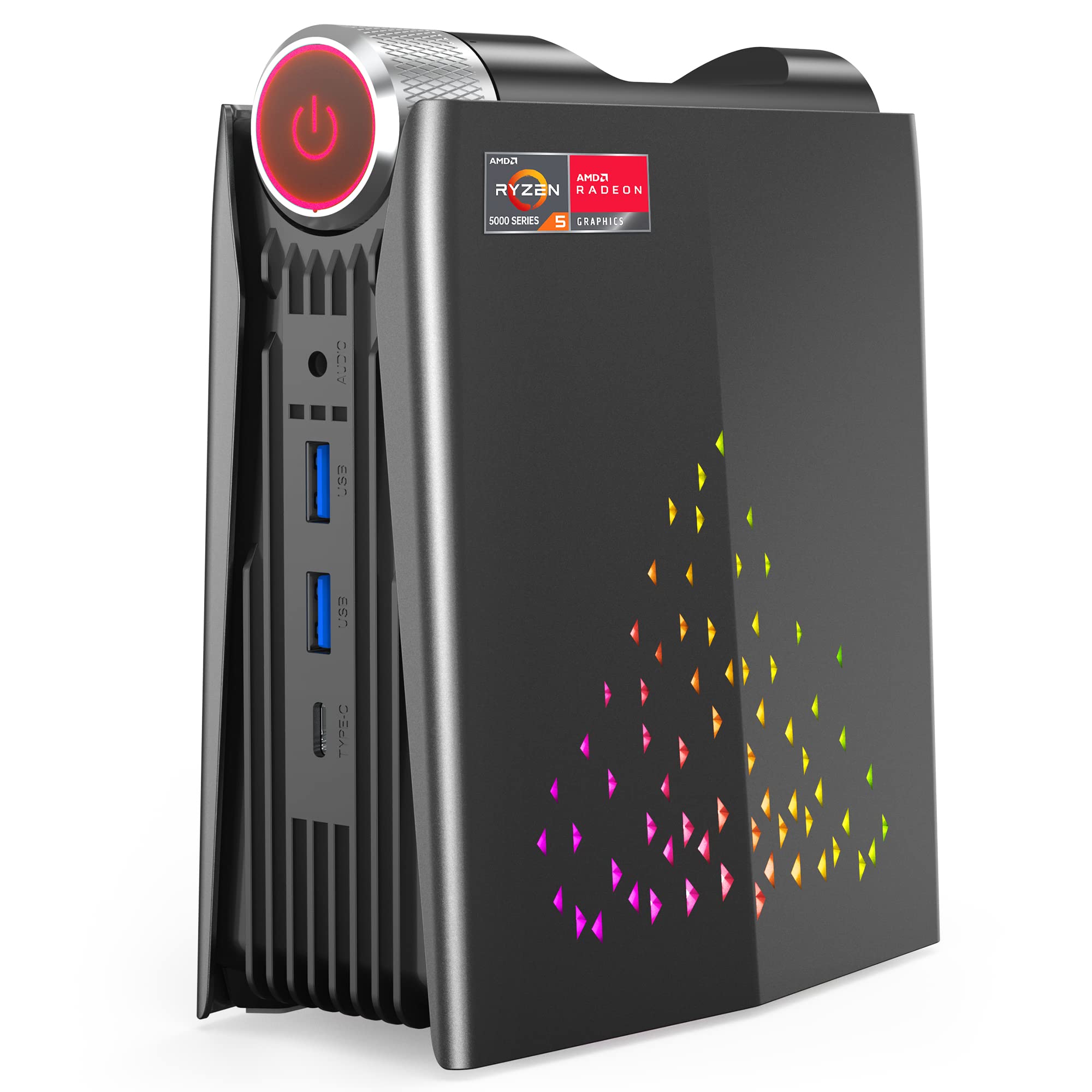 CTONE Mini PC Windows 11 Ryzen 5 5600U Mini PC(Up to 4.2GHz) AMR5 Windows Mini Gaming PC,16GB 2xSO-DIMMDDR4 512GB,Support WiFi 6 BT 5.2 Mini Desktop PC 4K HDMI Type-C Auto Power On