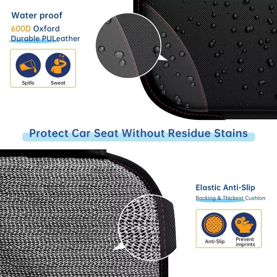 ctor MHO+All 2 Pack Auto for Child Baby Car Seats - Large CarSeat Sit Savers Mat with Waterproof 600D Fabric & 2 Storage Pockets, Crash Test Approved