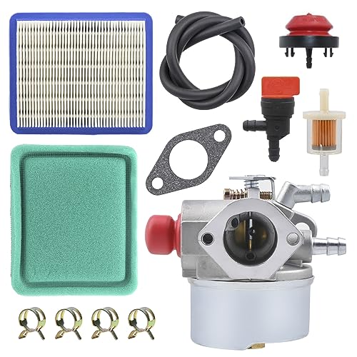 FitBest 640025 640017B Carburetor with 36046 Air Filter Tune up kit for Tecumseh OHH45 OHH50 OHH55 OHH60 OHH65 5.5HP 6.5HP OHH Enduro OHV Engine Lawn Mower Replace 640014 640017 640117 640004 640025A