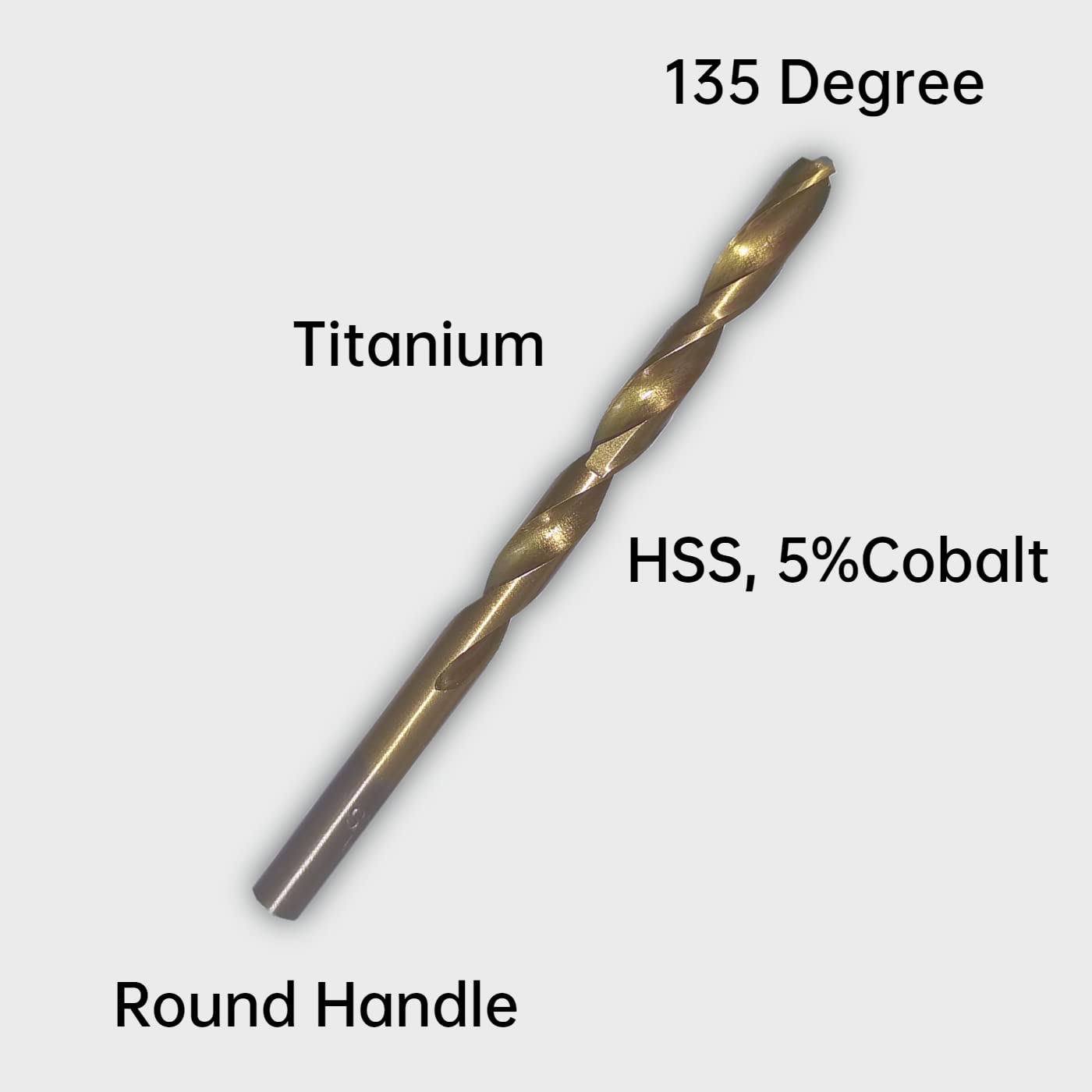 CTPOHT Titanium Drill Bit Set- 13Pcs Drill Bit Set High-Speed Steel with 135 Degree Split Point Tip for Wood, Plastic, Aluminum and Alloy, Round Straight Shank (13 Packs in 1/16"-1/4")