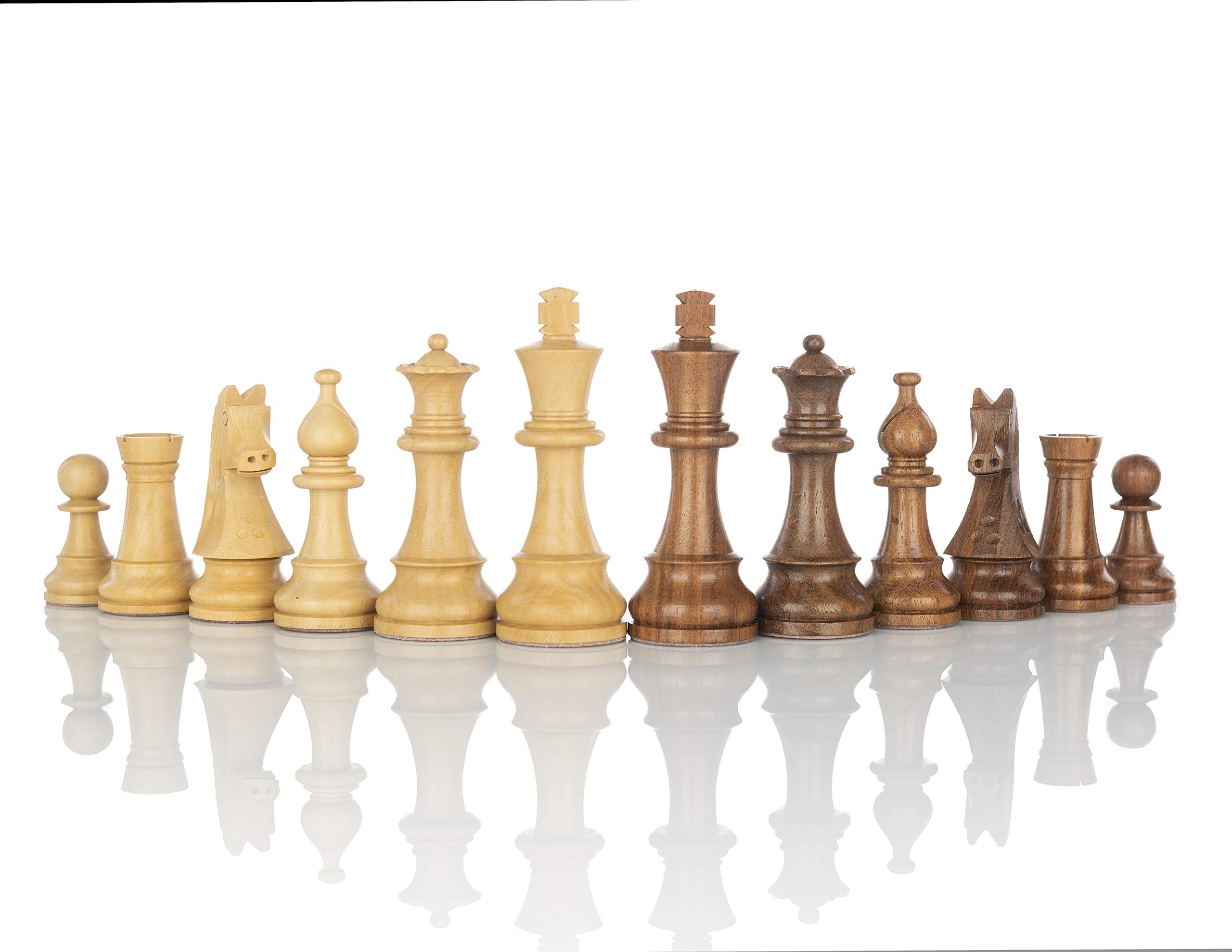 Staunton Classic Wooden Chess Pieces-Chessmen Weighted,Felted King Collector Edition Premium (3.75)