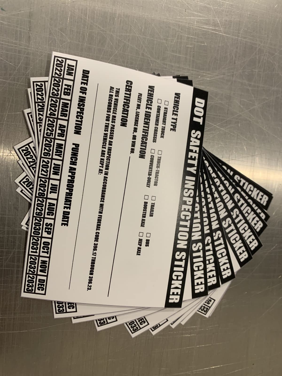 DOT Inspection Stickers (10 Pack)