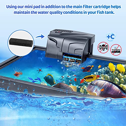 HiTauing 6 Count Carbon Reducer Filter Pads for aqueon,Fish Tank Filter Pads for QuietFlow LED PRO Model 10