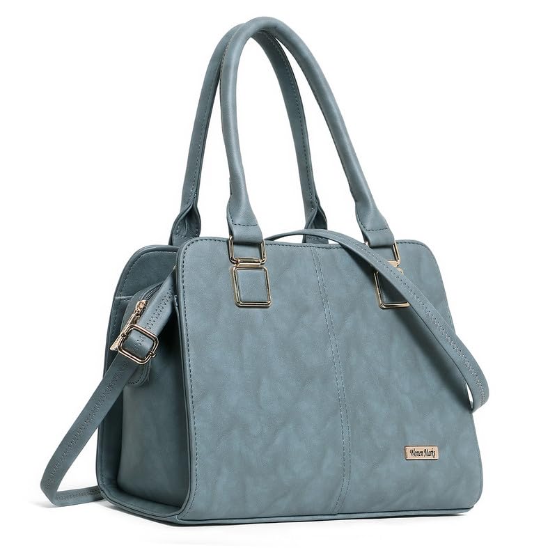 WOMEN MARKS, Women's Pu Leather Handbag, with Multiple Internal Pockets in Pretty Look, Top Handle Satchel Bag