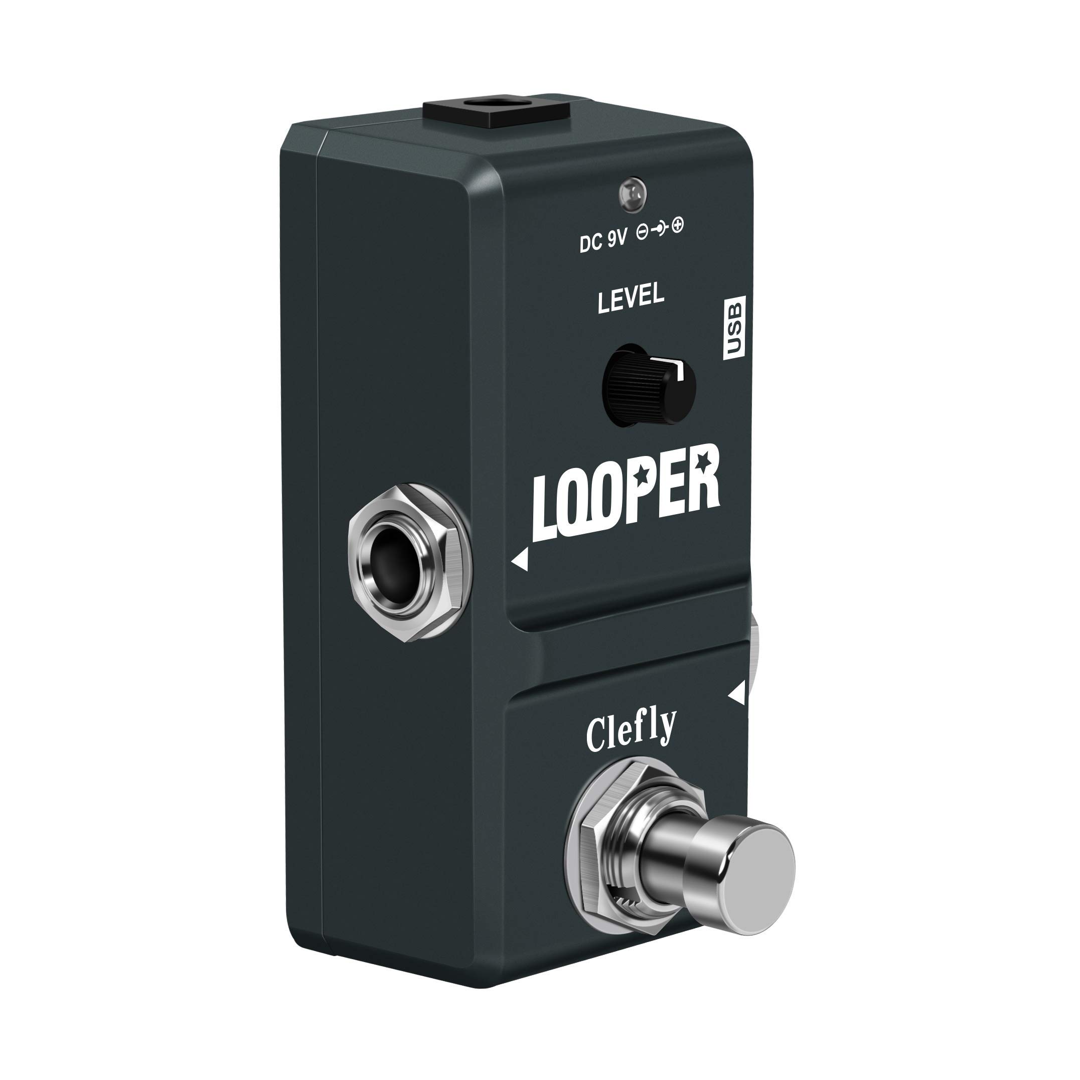 Clefly Tiny Looper Pedal Electric Guitar Effect Loop Pedal 10 Minutes of Looping Unlimited Overdubs USB Port True Bypass
