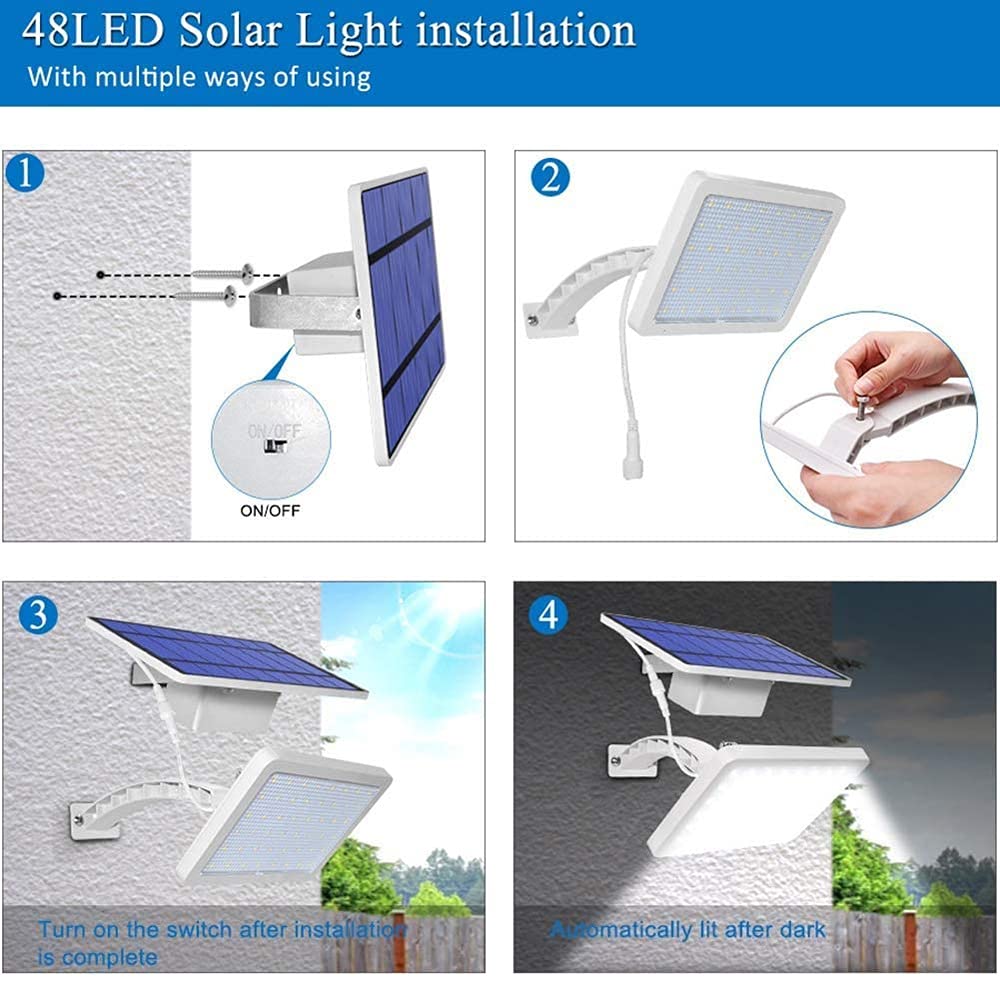 ZHUANYIYI Solar Lights Outdoor,48 LEDs Solar Light for Outdoor Garden Wall Yard LED Security Lighting with Adjustable Lighting Angle,for Home Garden
