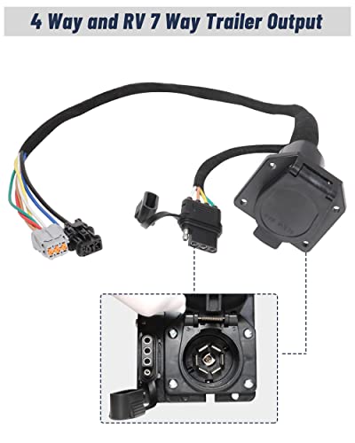 Oyviny 4 Way Flat and RV 7 Way Trailer Wiring Harness for Nissan Frontier 2005-2022/Nissan Xterra 2005-2015/Nissan Pathfinder 2005-2012/Suzuki Equator 2009-2012, Factory Tow Package Required