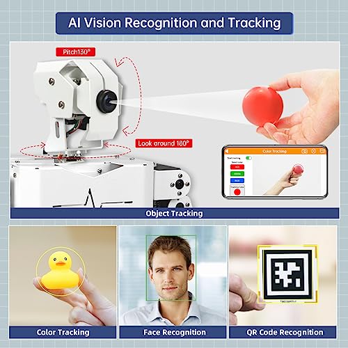 HIWONDER AI Intelligent Visual Humanoid Robot for Raspberry Pi, Supports Python Programming, PC Software, App and VNC Remote Desktop Control DIY Robot Kits for Teens and Adults(Advanced Kit)