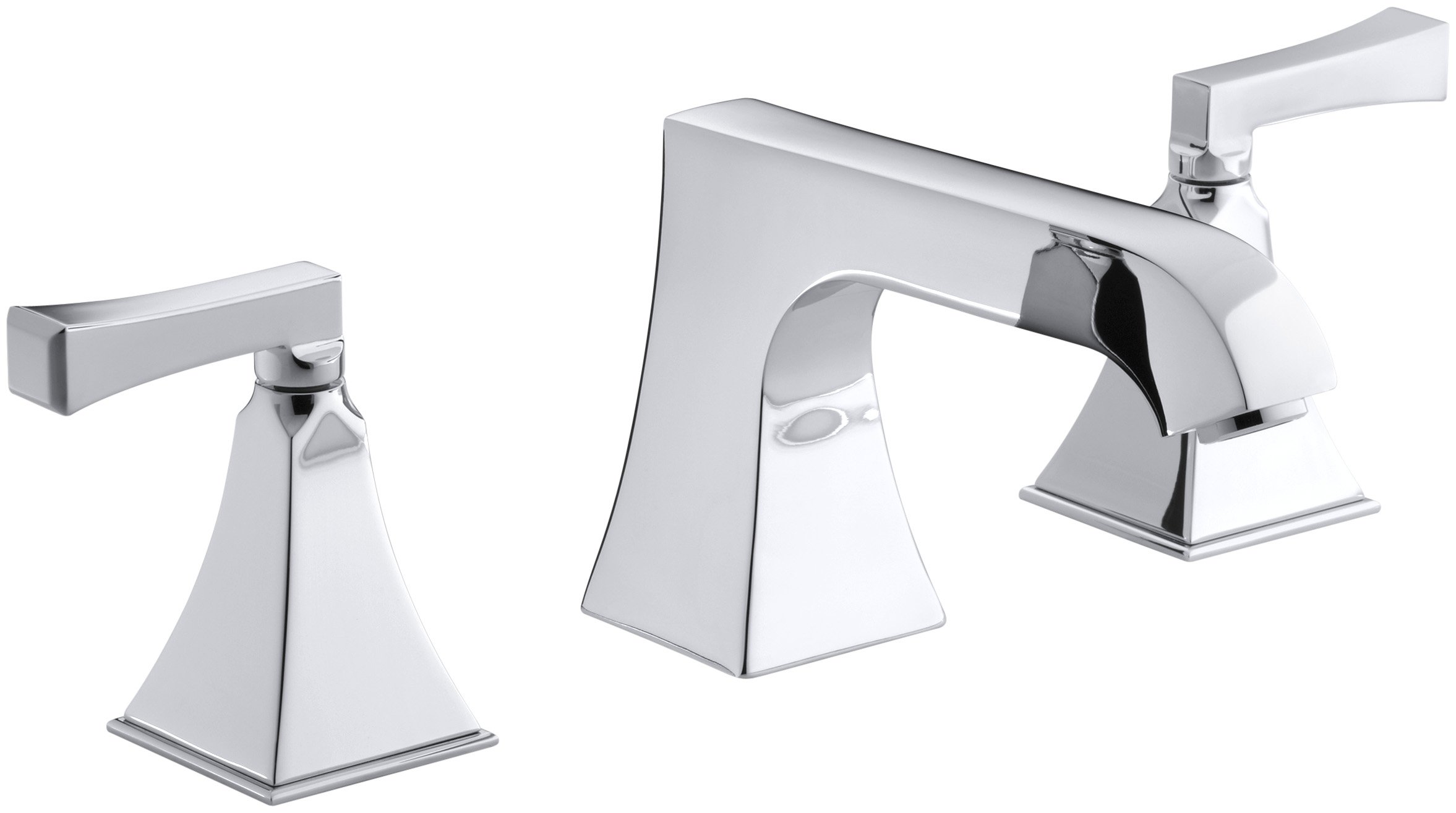 KOHLER Memoirs® Stately Deck-mount high-flow bath faucet trim with non-diverter spout and Deco lever handles, valve not included