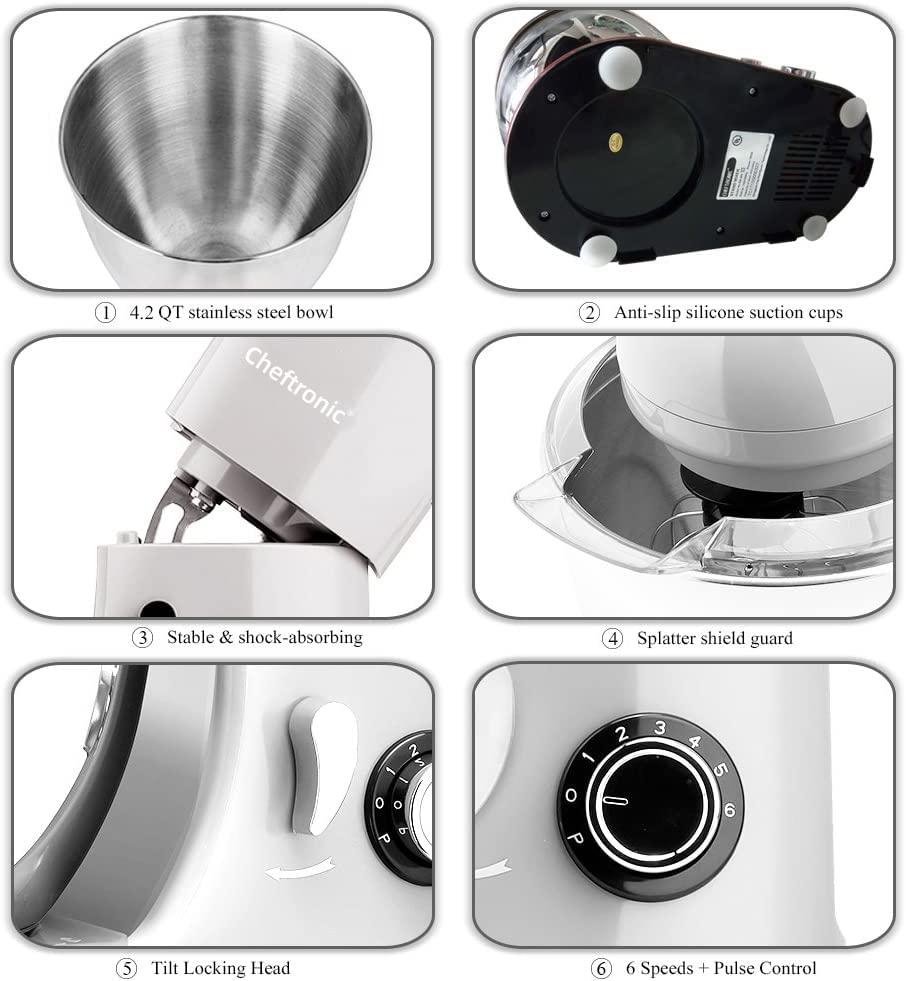 CHEFTRONIC SM985-Silver Standing Mixer, One Size, Silver