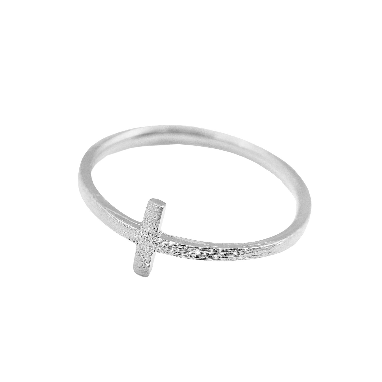 chelseachicNYC Brush Metal Sideways Cross Statement Ring (Gold)