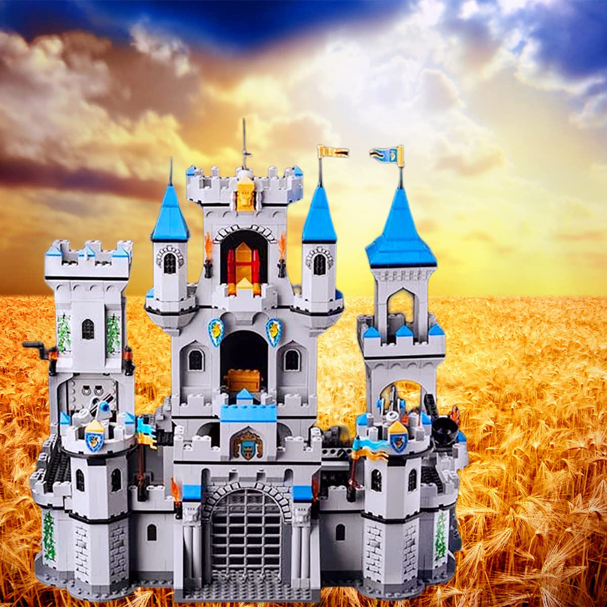 dadaguy Lion Knights Castle, European Medieval Castle Model Architecture Building Blocks kit Construction Building Model Set Toy for Adults and Kids