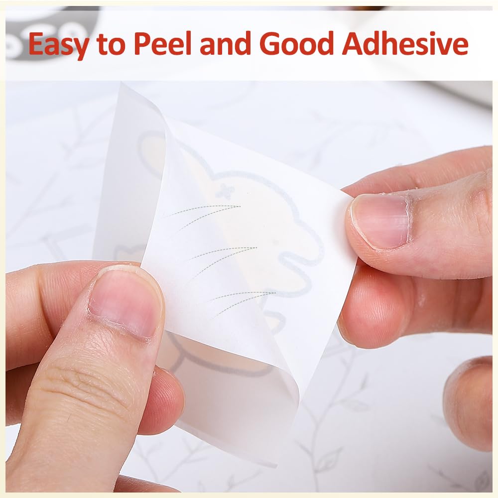 Greateam 57x30mm Thermal Sticker Paper Rolls Mini Printer Stickers for Study Notes Pictures and DIY, 6 Rolls Mini Inkless Thermal Printer Sticker Paper, Black on White