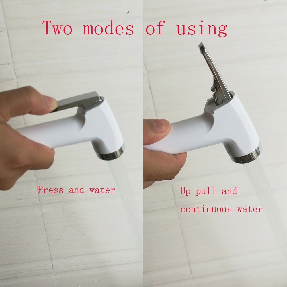 LikeHome Bidet Sprayer for Toilet Cloth Diaper Sprayer Shattaf Handheld Bidet Rinse Spray Head Hand Bidet Toilet Attachment Sprayer White(Without T-Adapter)