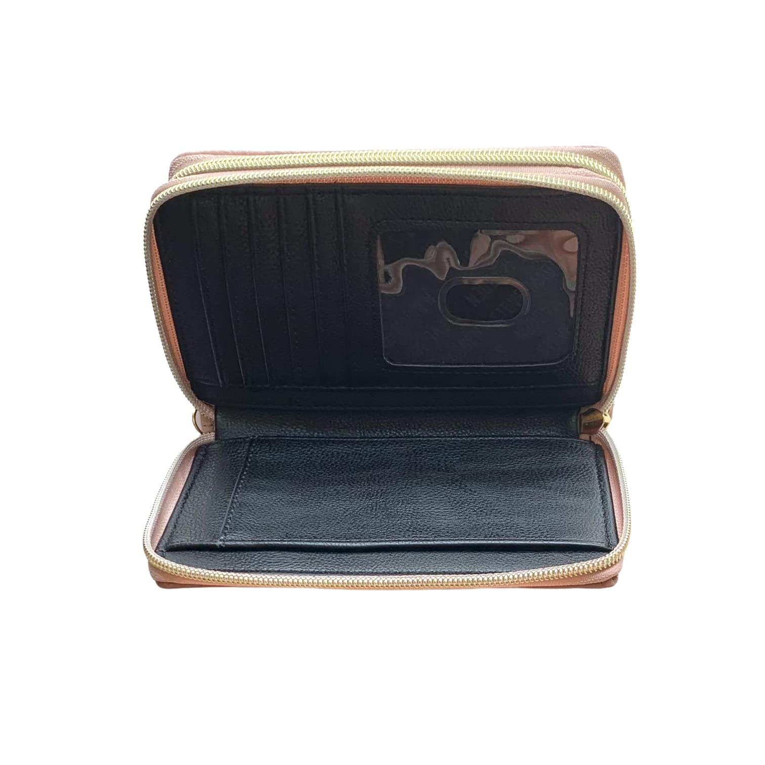Steve Madden Double Zip Around Wallet Blush Multi One Size