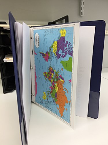 Painless Learning Two Sided Laminated 8 1/2" X 11" United States/World MAP Divider for 3-Ring Binders