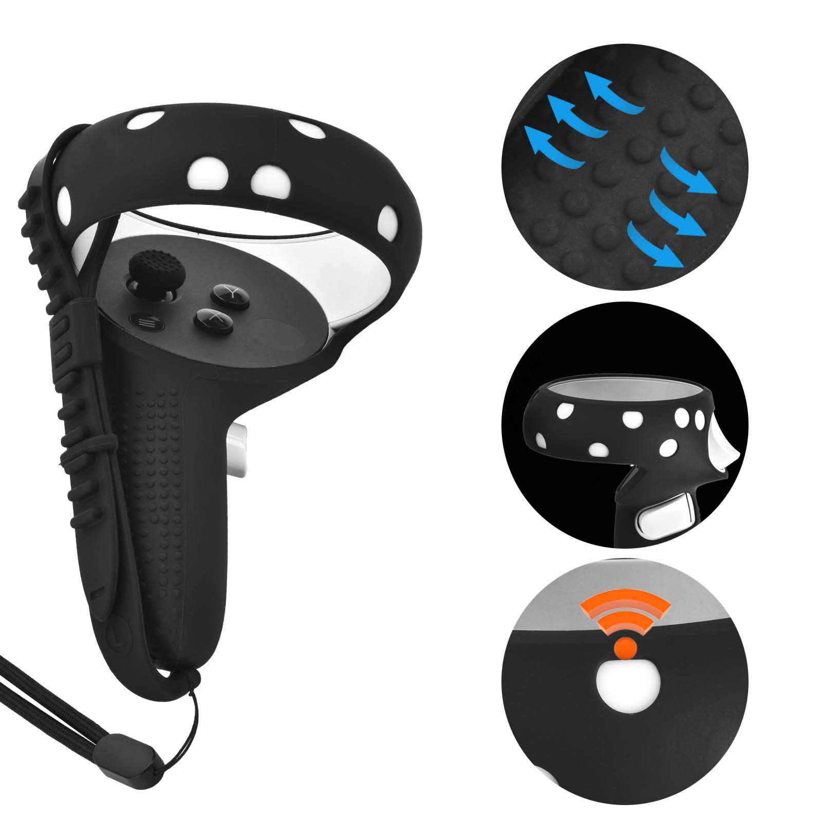 XIAOGE Controller Accessories for Quest 2 with Face Cover Combo, VR Headset Accessory Sweatproof Anti Collision