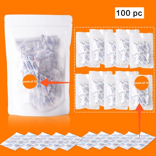 Medlladle 500cc Food Grade Oxygen Absorbers 100 Count 10 Pack Individually Sealed for Long Term Food Storage & Survival for Canning, Vacuum Bags,Mason Jars, Harvest Right Freeze Dryer, Dehydrated