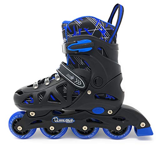 Chicago Skates Inline Training Skate Combo Set - Blue, Boys - Small Sizes J10-J13