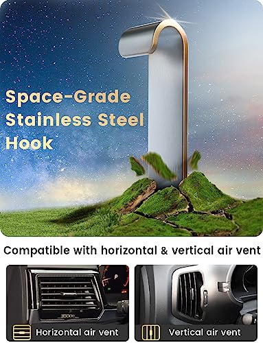Holdersafe Phone Mount for Car Vent: [Never Blocking] Air Vent Cell Phones Holder for iPhone & Samsung Android Smartphone [Thick Cases Friendly] Hands-Free Auto Mobile Phone Stand