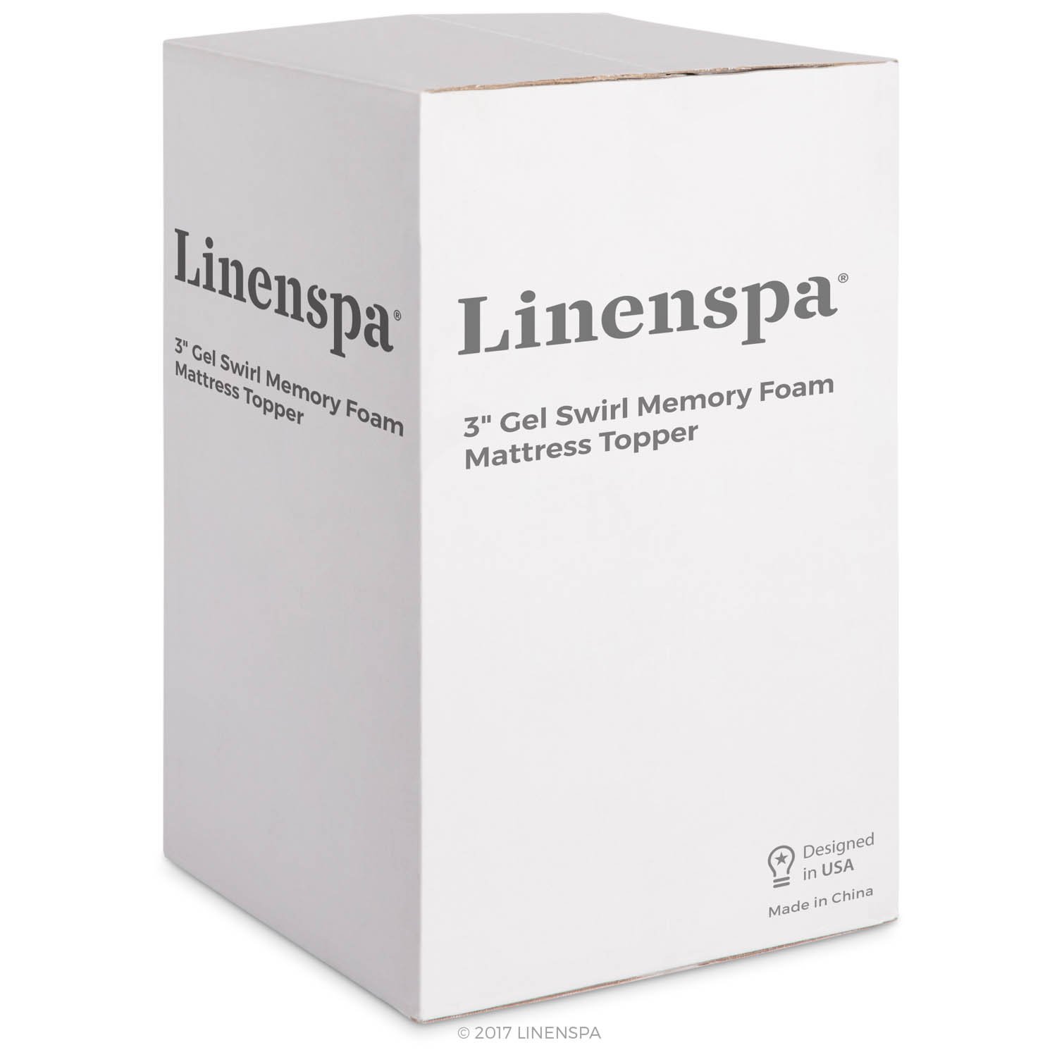 LINENSPA 3 Inch Gel Swirl Memory Foam Mattress Topper – Cooling Gel Infused – Pressure Relieving – CertiPUR Certified - Full