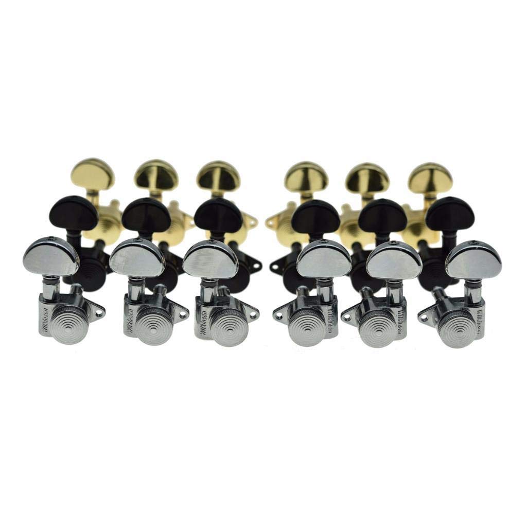 Wilkinson Locking Tuners 3x3 Full Size Locking Guitar Tuners Tuning Keys Pegs Guitar Machine Heads for Les Paul or Acoustic Guitars Chrome