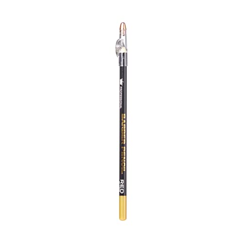 Kiss Red 3PCS Barber Pencil with Built-in Sharpener - Edge Hairline Razor Trace and Beard Guide Outliner Pencils (Black)