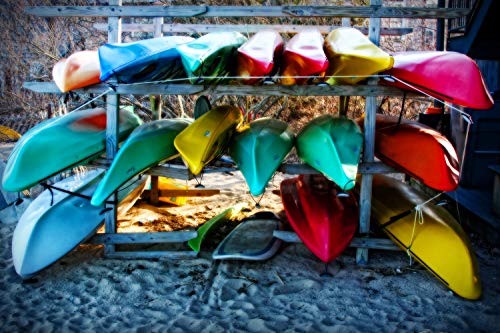 Buyartforless Boats at The Ready by Jobe Waters 36x24 Graphic Art Photography Canvas, Multicolor