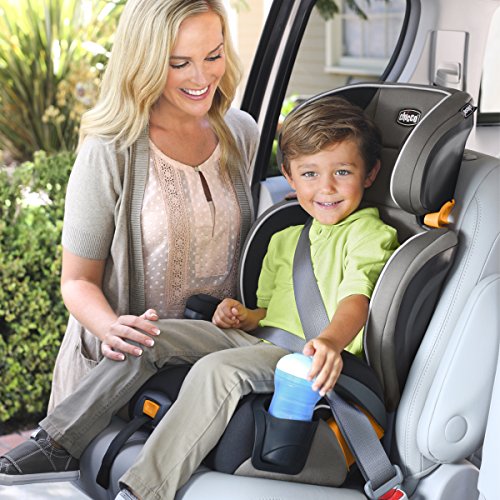Chicco KidFit Zip 2-in-1 Belt Positioning Booster Car Seat, Steel Grey