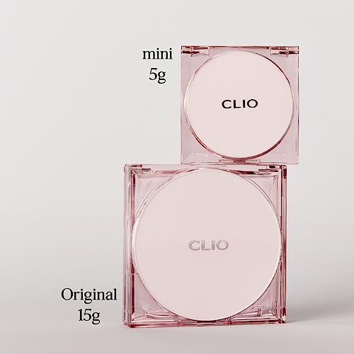 CLIO Kill Cover Mesh Glow Cushion Refill Included (15g*2, 3 LINEN) - Foundation Cushion, Korean Cushion, Glowy Skin Makeup