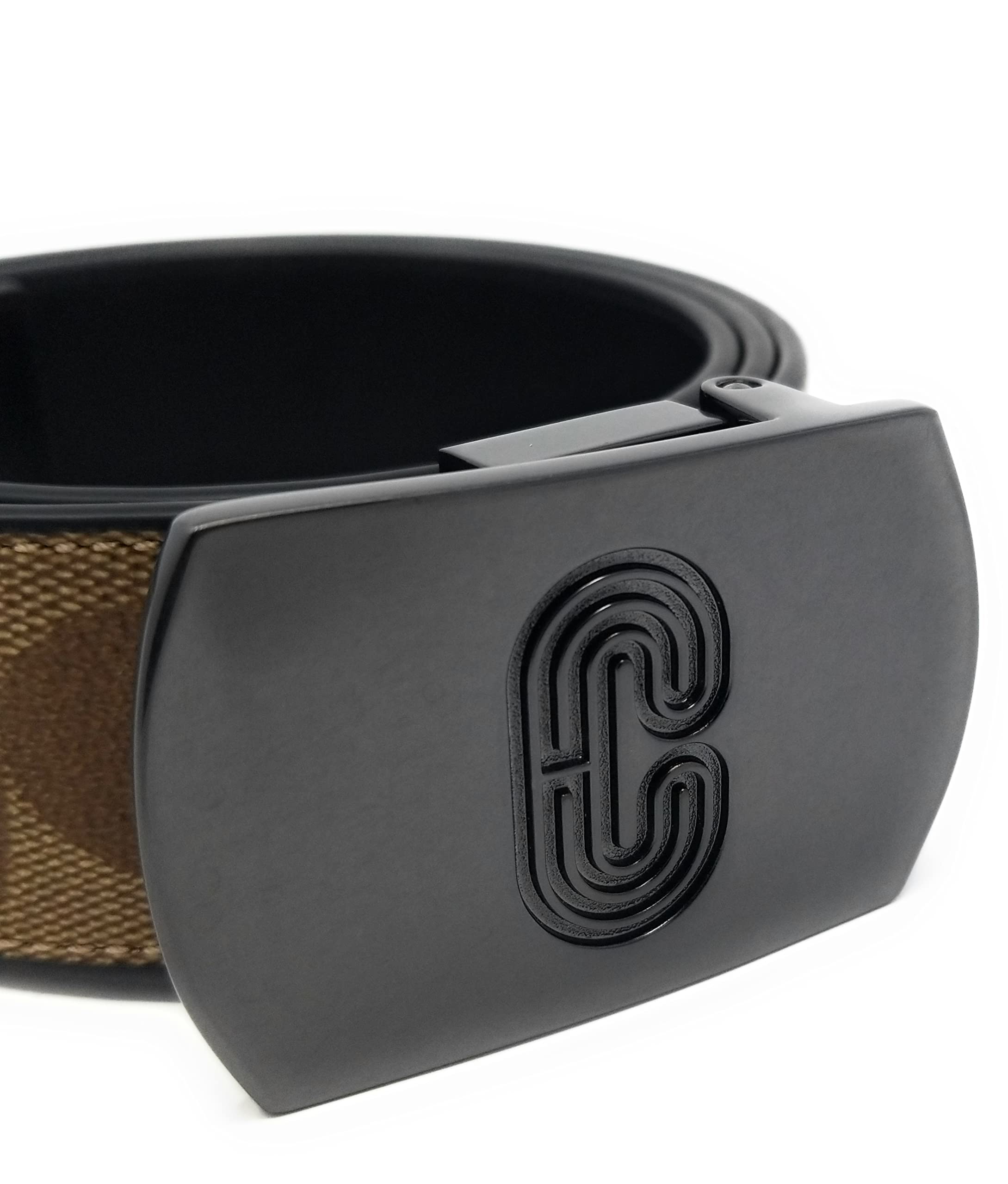 COACH Men's Plaque Buckle Cut To Size Reversible Belt, 38 Mm