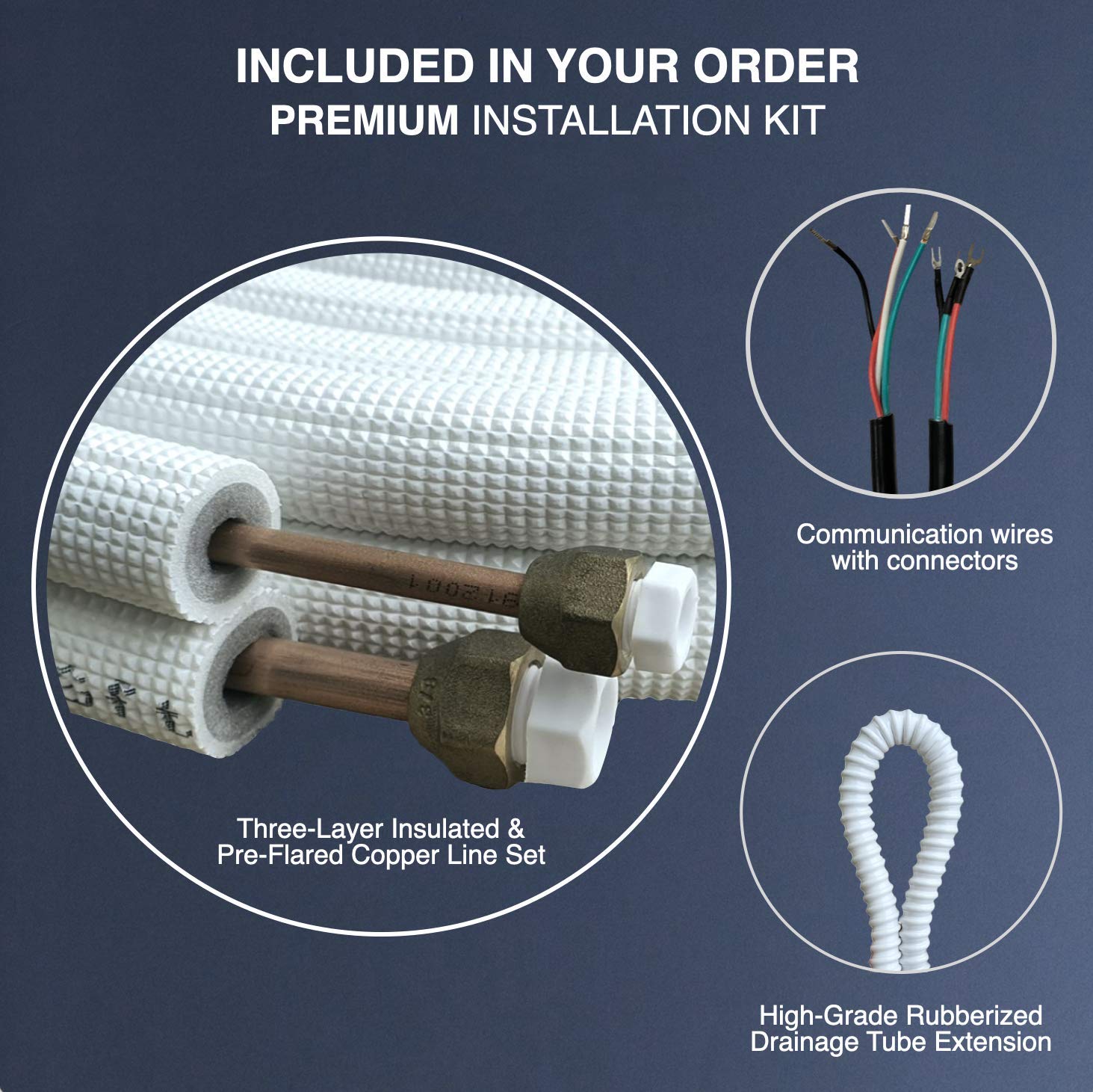 Cooper & Hunter 12,000 BTU, 115V Mini Split AC/Heating system Sophia Series 21.5 SEER with 16ft Installation Kit
