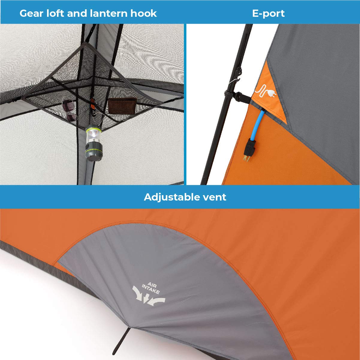 CORE 4 Person Straight Wall Cabin Tent with Included Footprint and Tent Kit