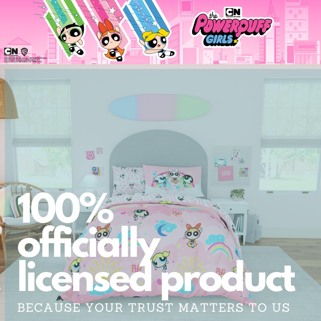 Franco Collectibles Powerpuff Girls Bedding 7 Piece Super Soft Comforter and Sheet Set with Sham, Full, (100% Official Licensed Product)