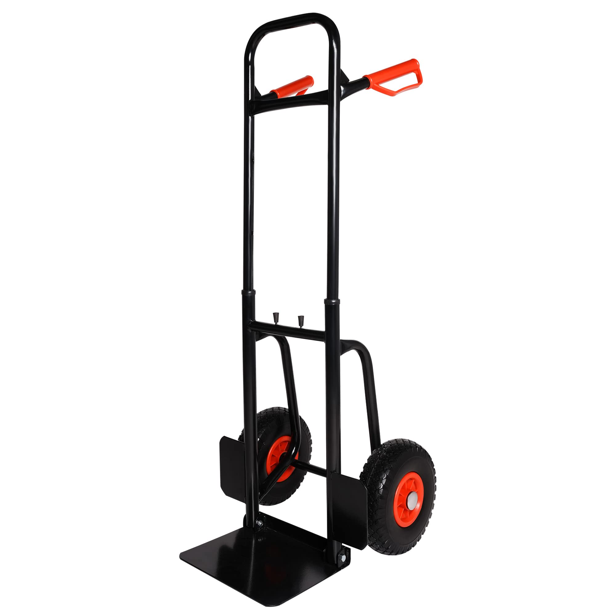 Endynino Portable Hand Truck, Heavy Duty Iron Dolly Cart with Telescoping Handle 440 lbs Capacity, PU Wheels and 3 Position Height Adjustable, Lightweight Utility Trolley Cart for Garage, Warehouse