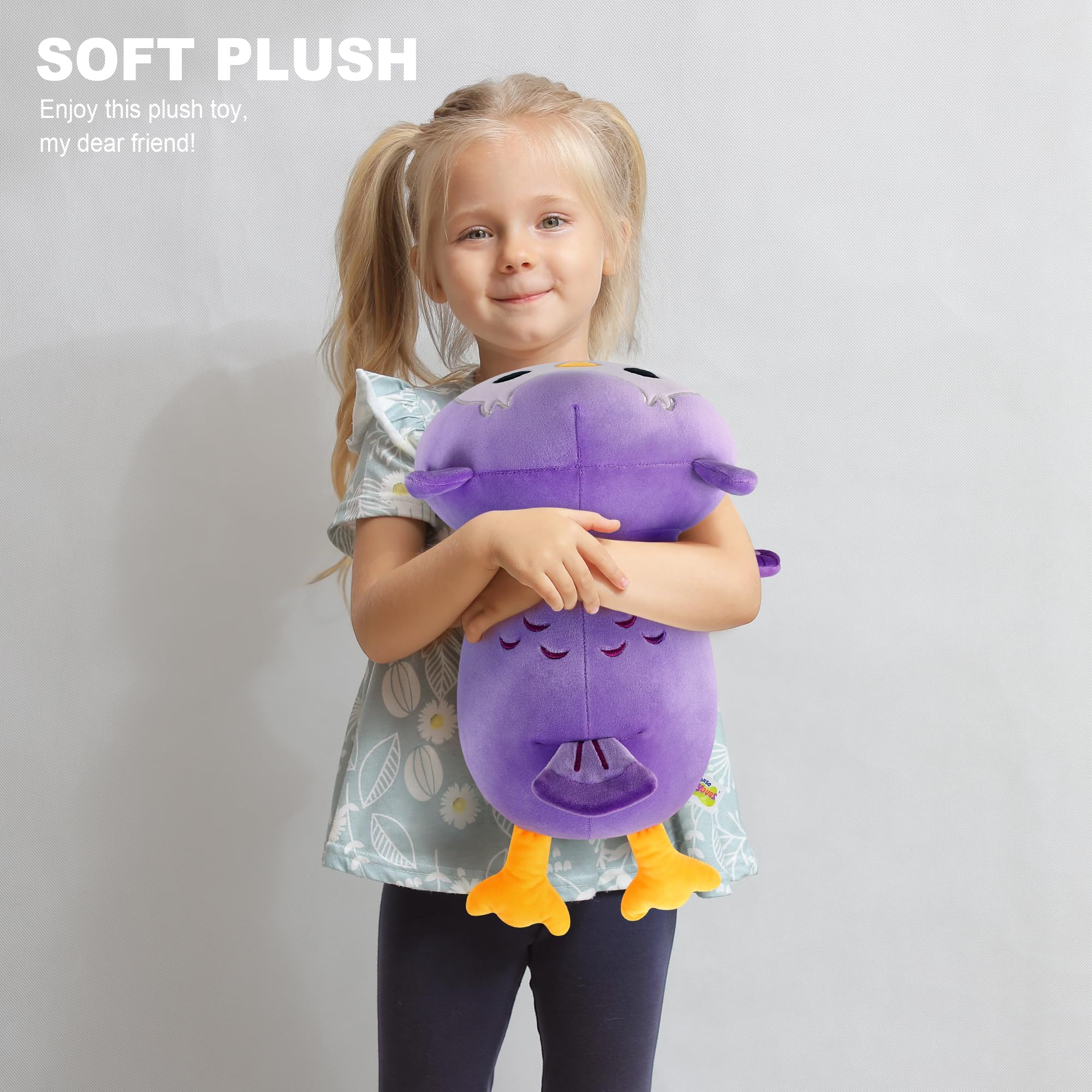 Onsoyours Cute Owl Plushie, Soft Stuffed Owl Squishy Plush Animal Toy Pillow for Kids (Purple Owl, 12")