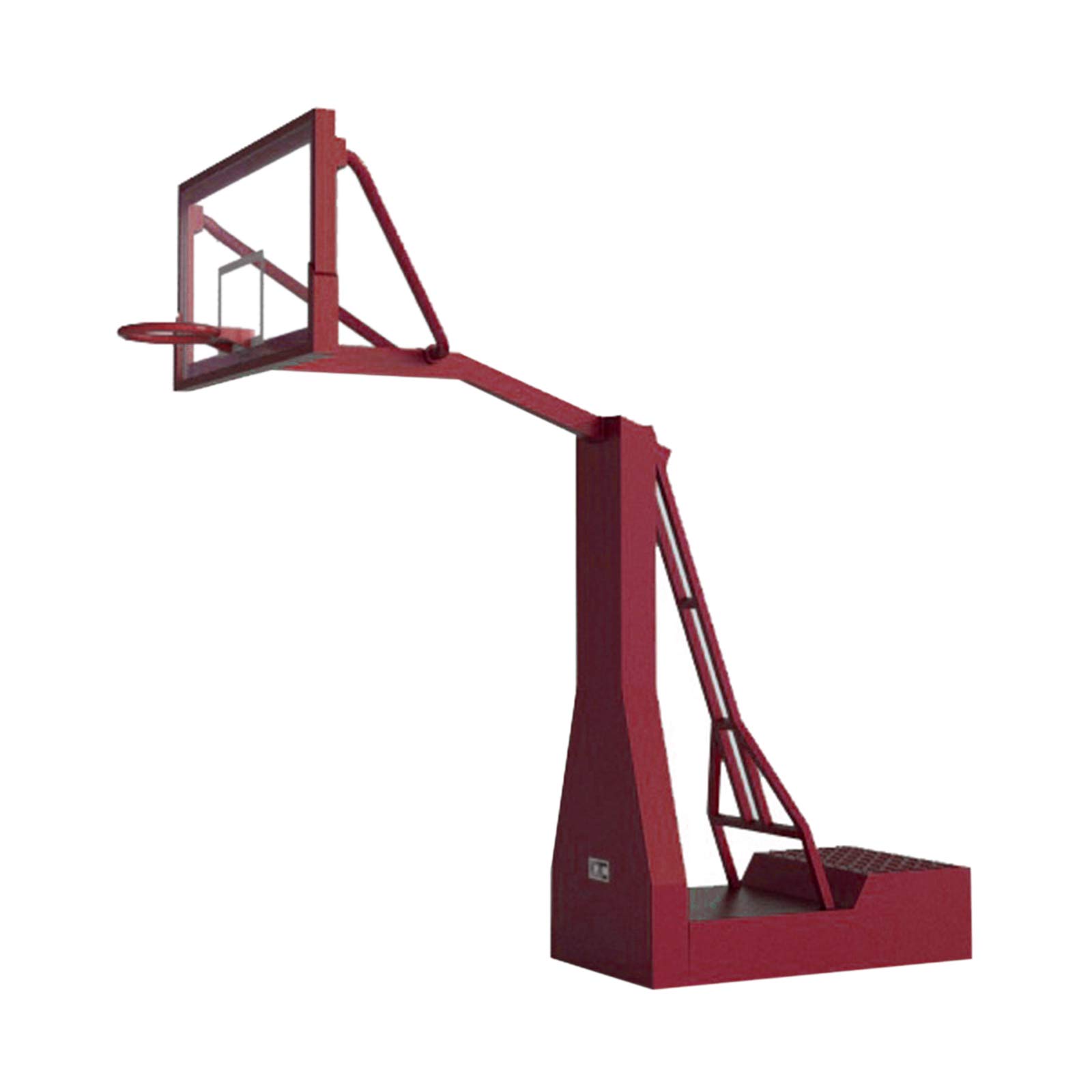 Yiju 1:32 Scale Plastic Sports Decorating Basketball Hoop for Action Figure Life Scene Props Decoration & Collection Toys, Red