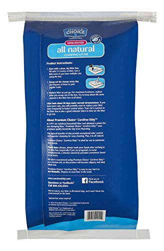 Premium Choice Carefree Kitty Unscented All-Natural Clumping Cat Litter - 25lb Bag (Packaging May Vary)