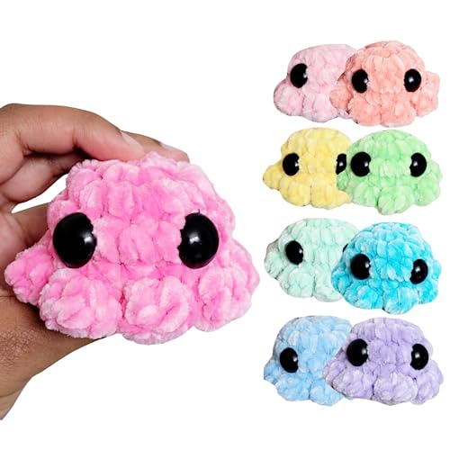 Handmade Mini Crochet Octopus Soft Stuffed Amigurumi Animal Toy (Yellow)