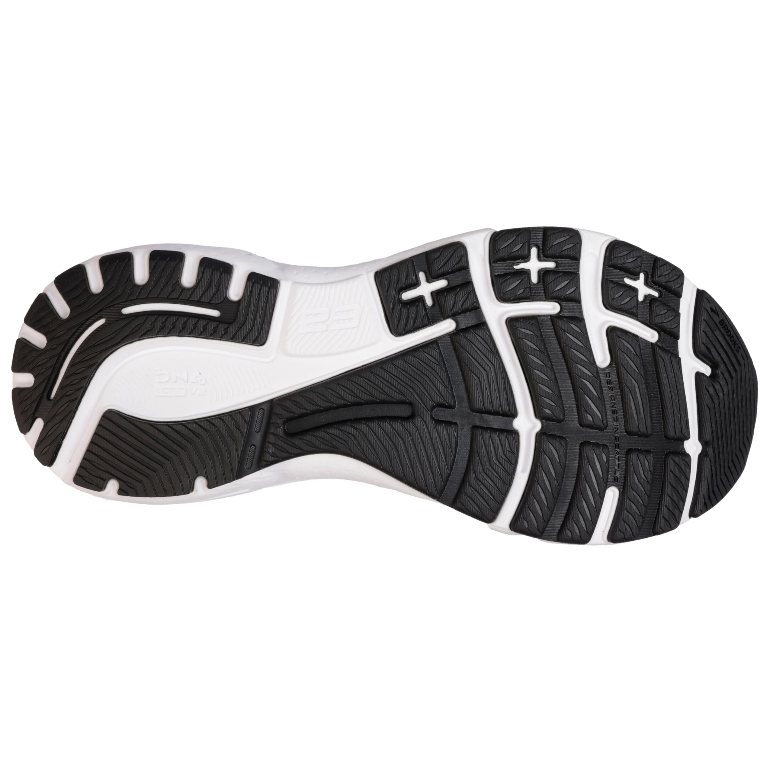 Brooks Men’s Adrenaline GTS 23 Supportive Running Shoe - Black/White/Silver - 9.5 Medium