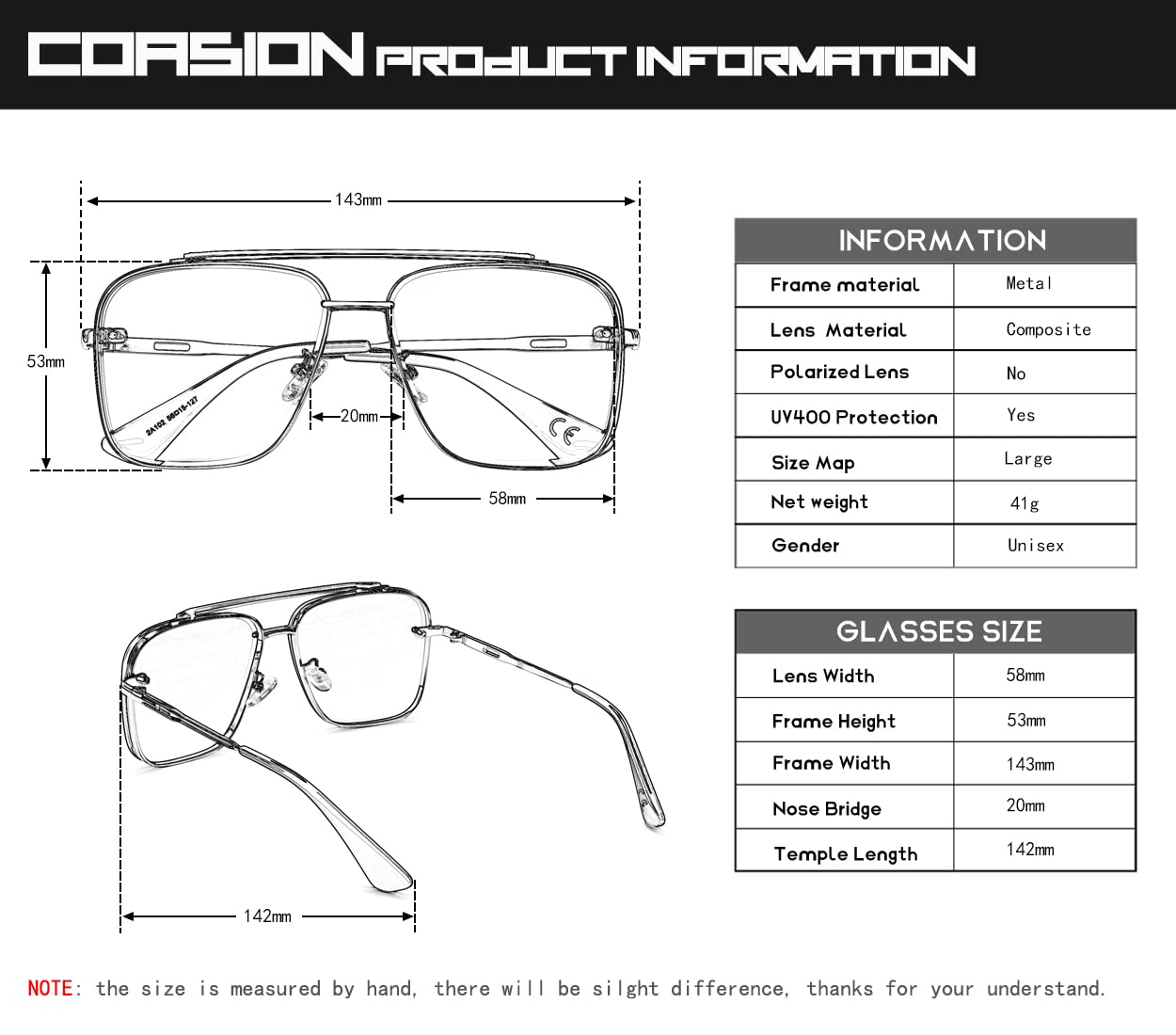 COASION Tony Stark Sunglasses Costume Eyewear Retro Square Aviator Sun Glasses Frames for Men Women (Black/Gradient Dark Blue)